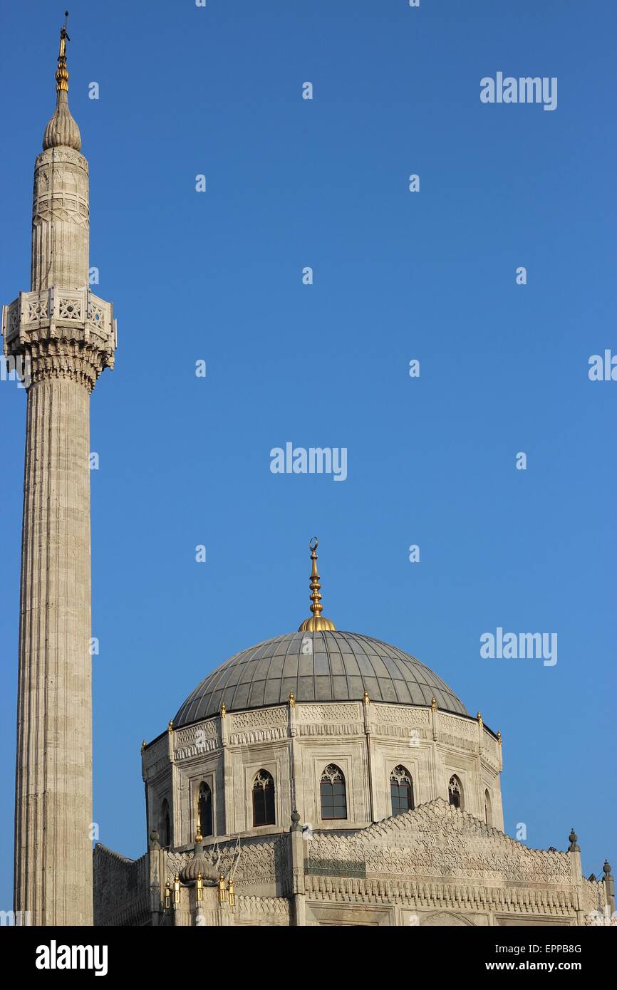Pertevniyal Valide Sultan Mosque in Aksaray, Istanbul, Turkey. Mixture ...