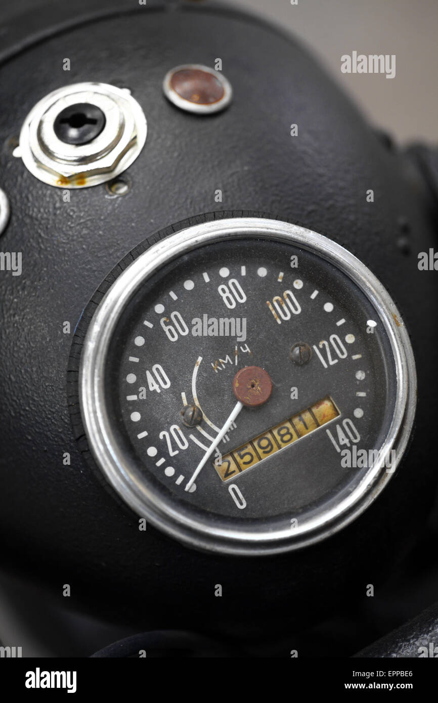 Color detail with the speedometer of a motorcycle Stock Photo - Alamy