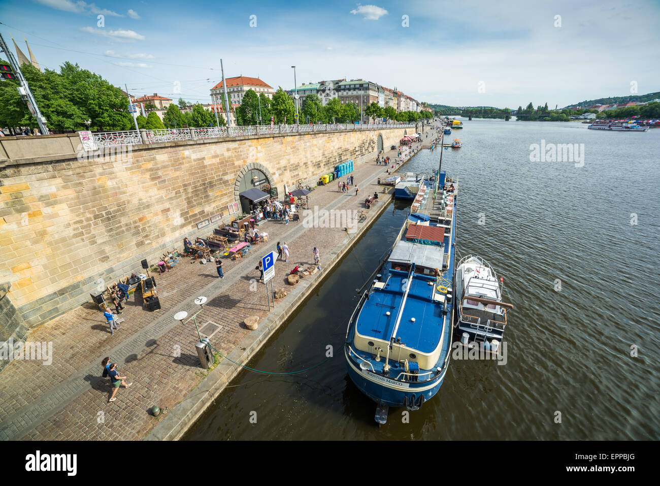 Naplavka promenade along vltava river hi-res stock photography and ...