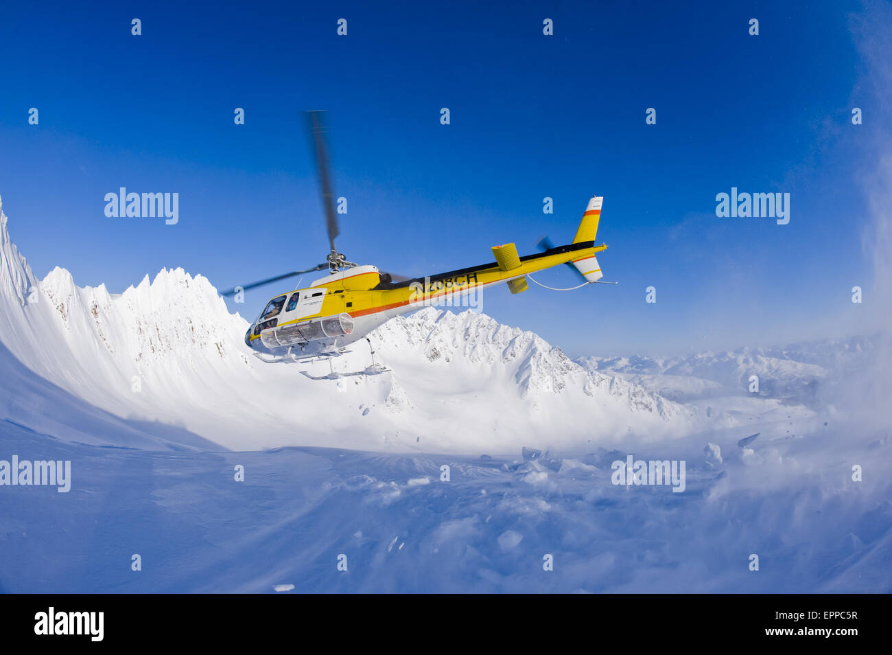 Coastal Helicopter taking off from Chilkat Mountains in Haines, Alaska ...