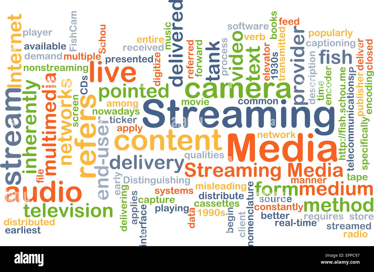 Background concept wordcloud illustration of streaming media Stock ...