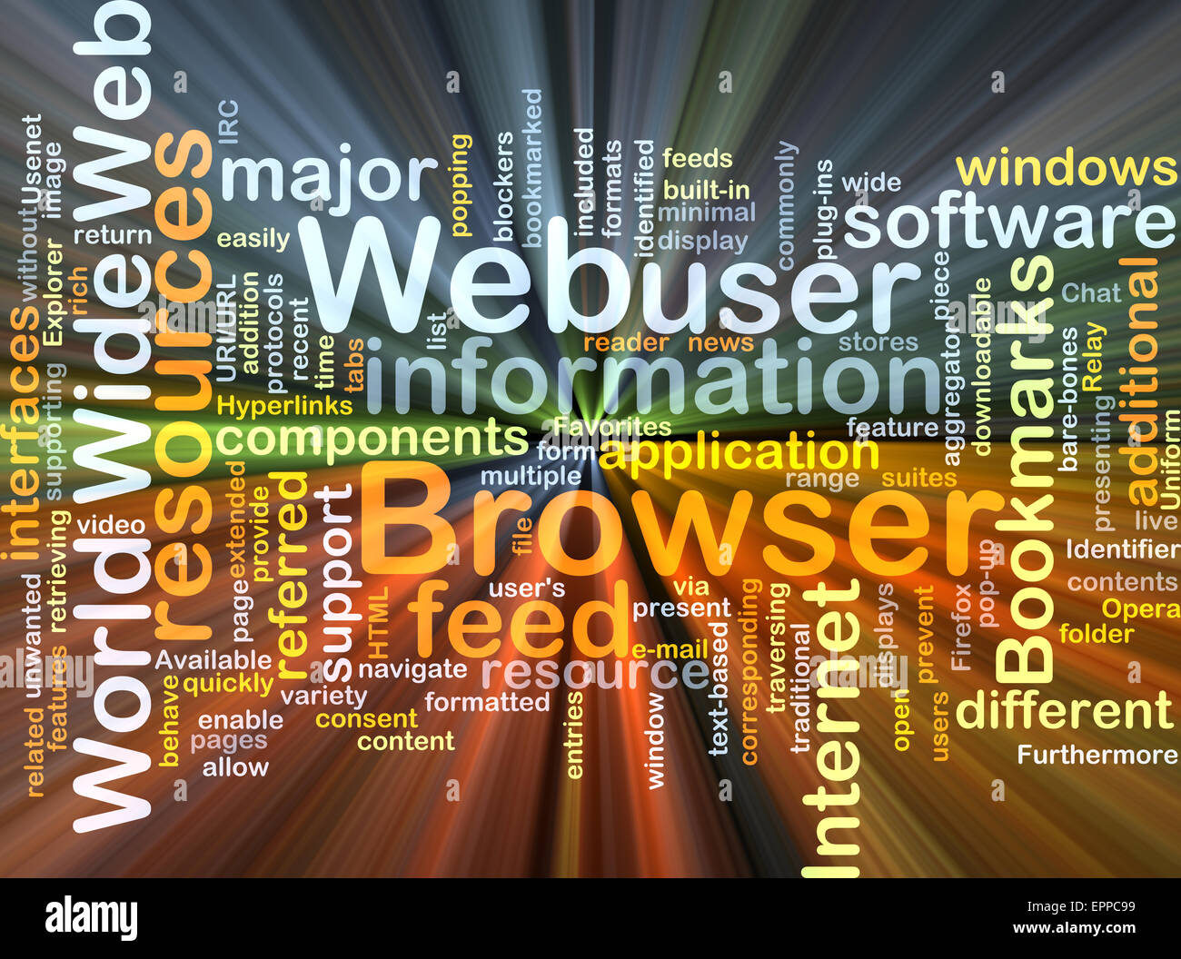 Background concept wordcloud illustration of web browser glowing light ...