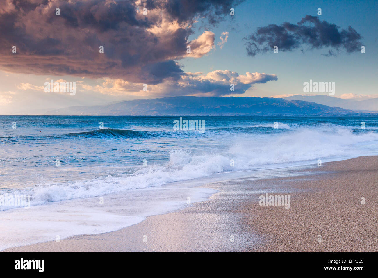 Sunset beach near Almeria. Cabo de Gata Nijar Natural Park, Almería ...
