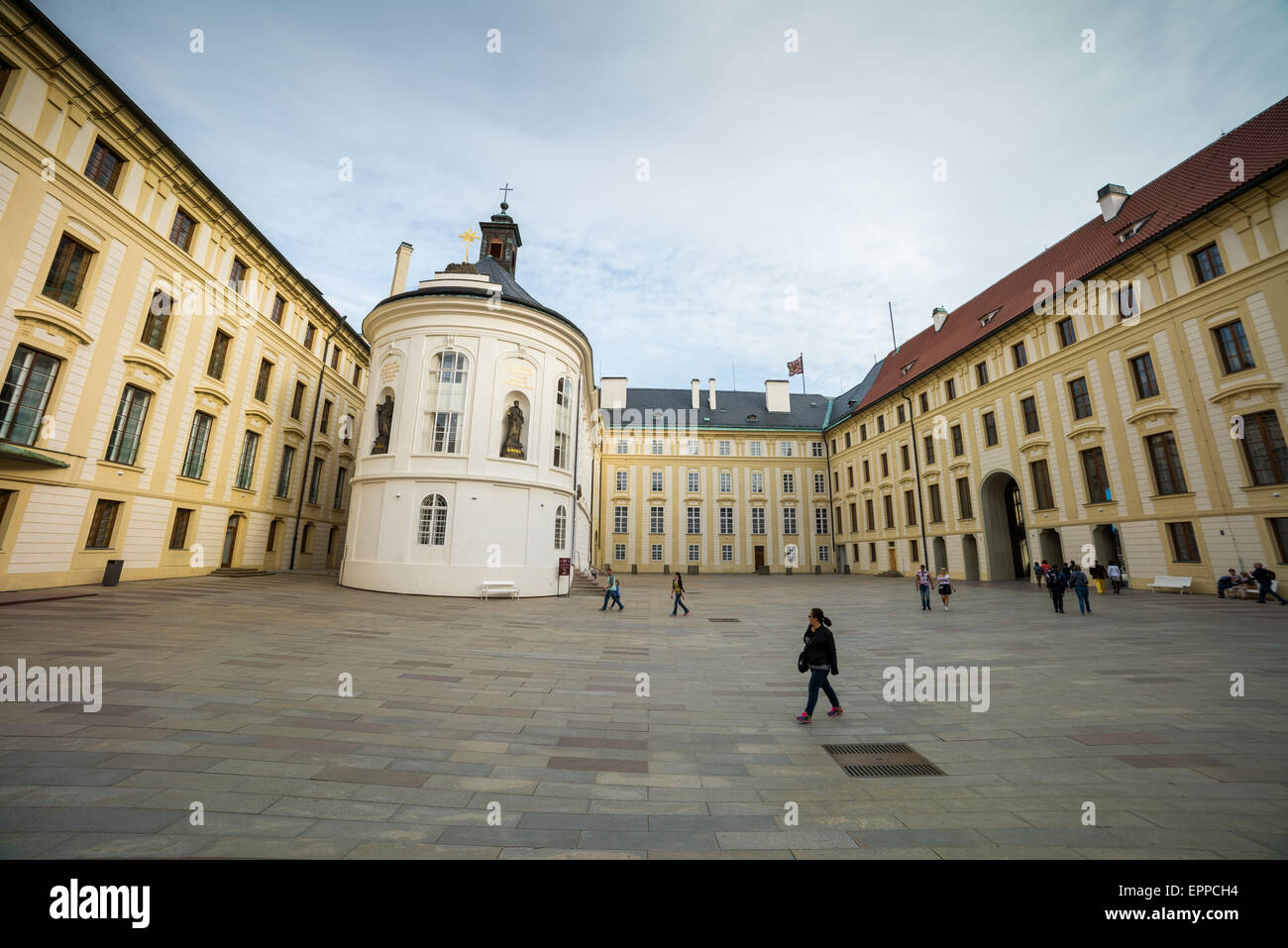Courtyard in the New Royal Palace, Prague Castle, Hradcany square ...