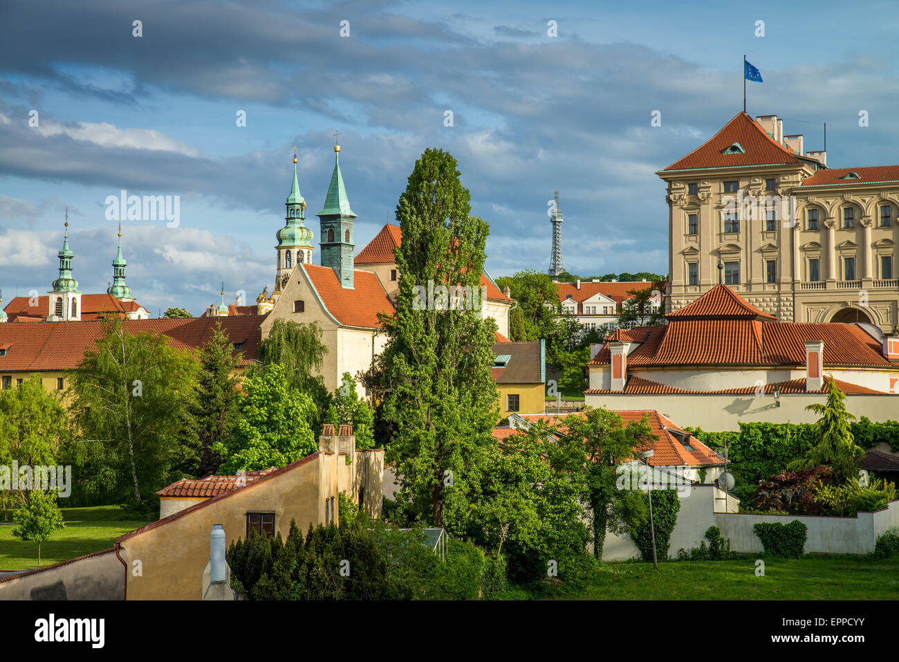 Petrin Tower on the Petrin hill, Prague, Czech republic, Europe Stock ...