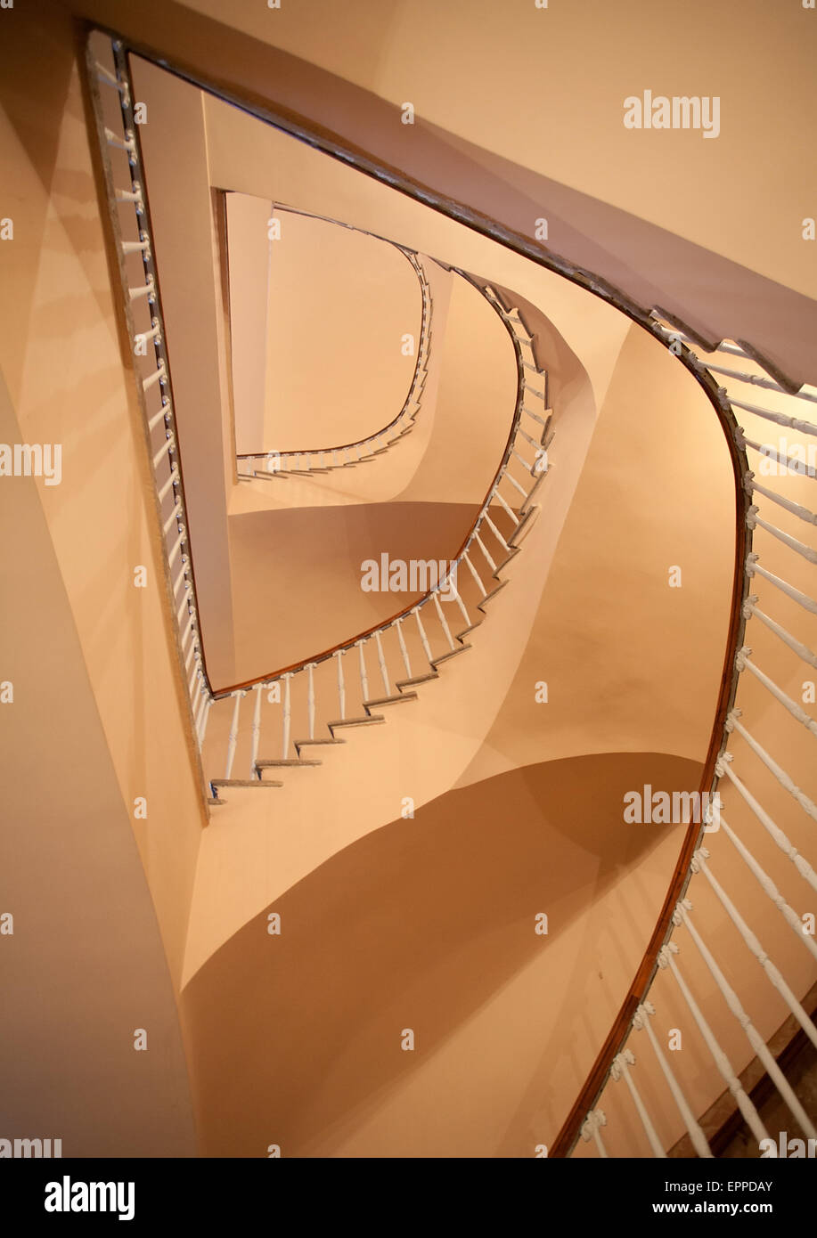 spiral staircase pattern design vertical down up view Stock Photo - Alamy