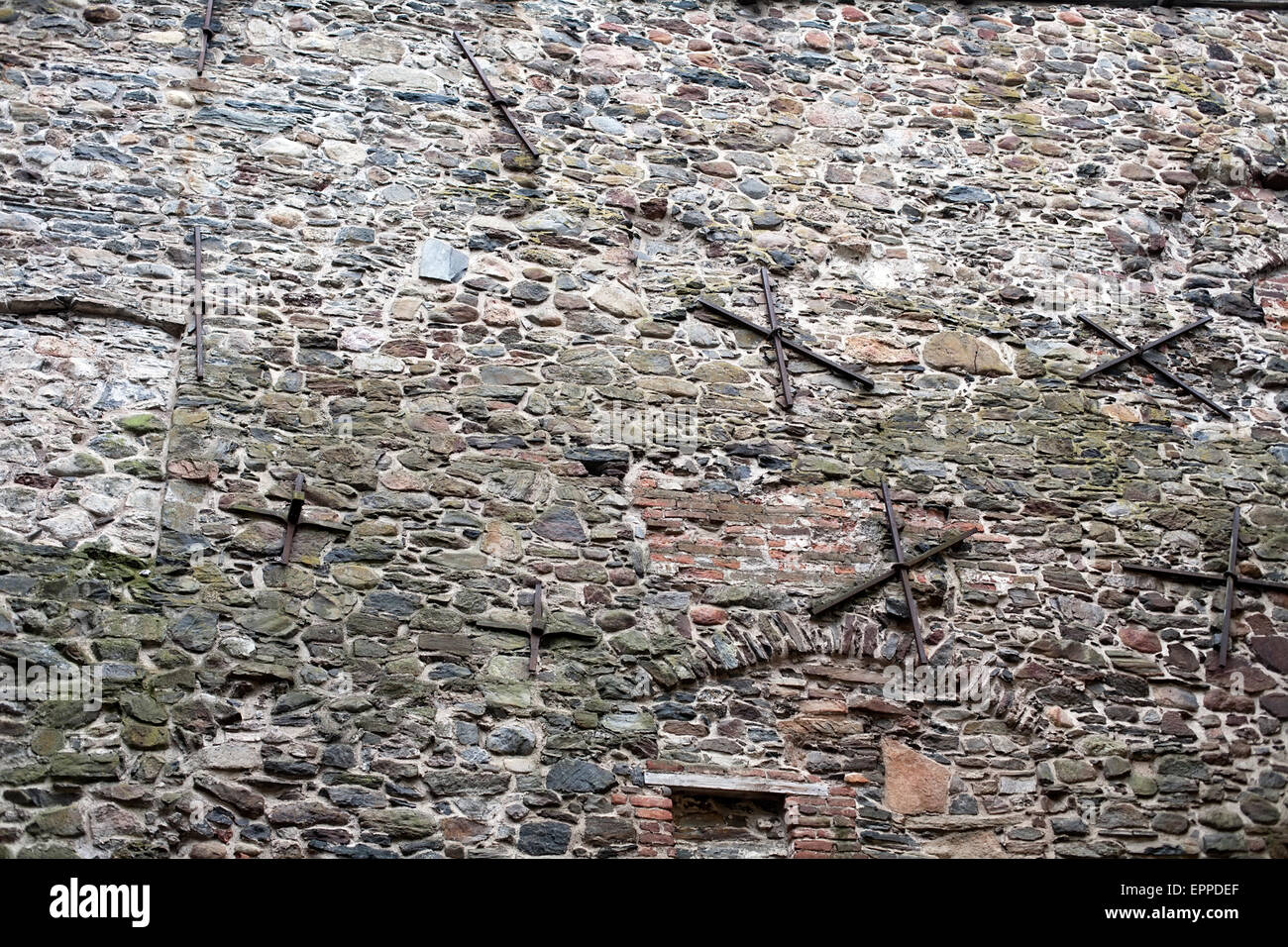 old fortress wall made from big stones masonry pattern background Stock ...