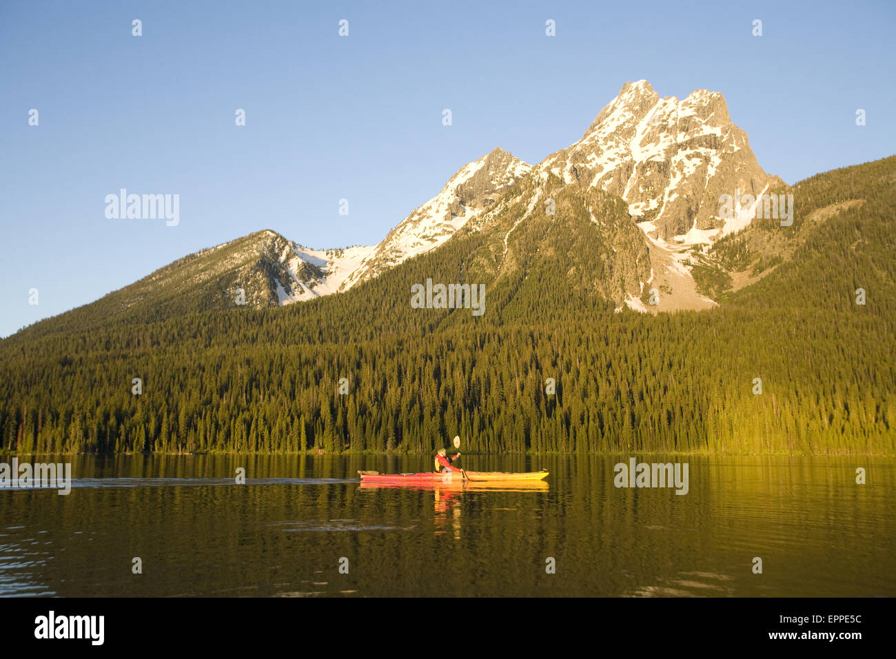 Kayaking on Jackson Lake. Grand Teton National Park, WY Stock Photo - Alamy