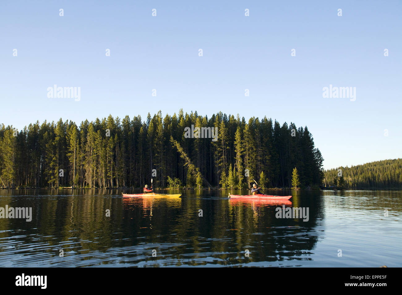 Kayaking on Jackson Lake. Grand Teton National Park, WY Stock Photo - Alamy