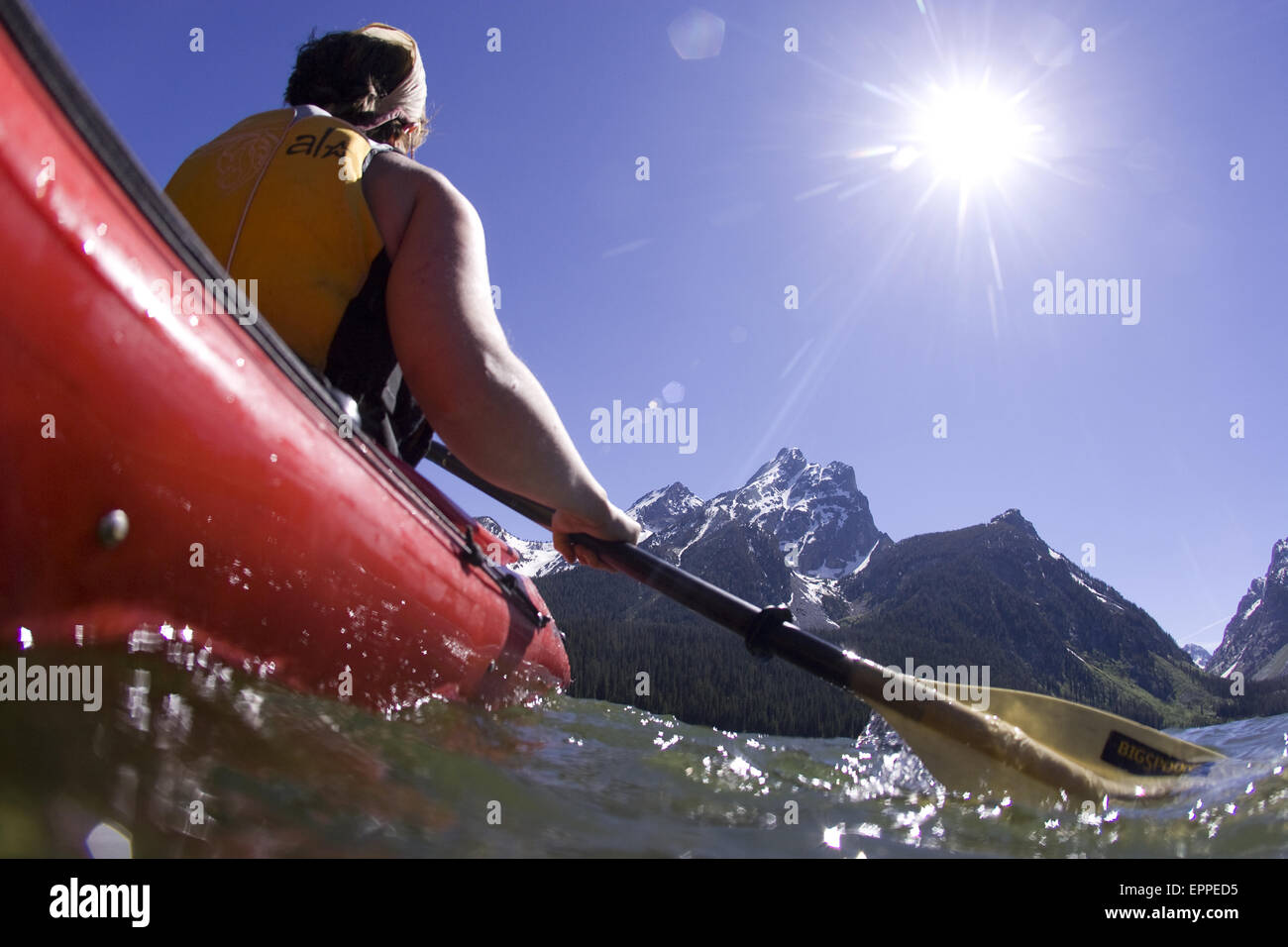 Kayaking on Jackson Lake. Grand Teton National Park, WY Stock Photo - Alamy