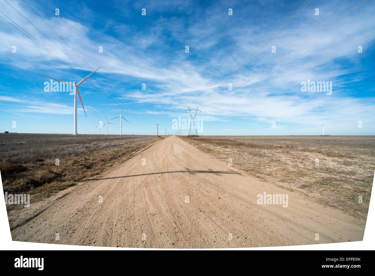 Ingalls, Kansas, WInd turbines and Milo fields Stock Photo - Alamy