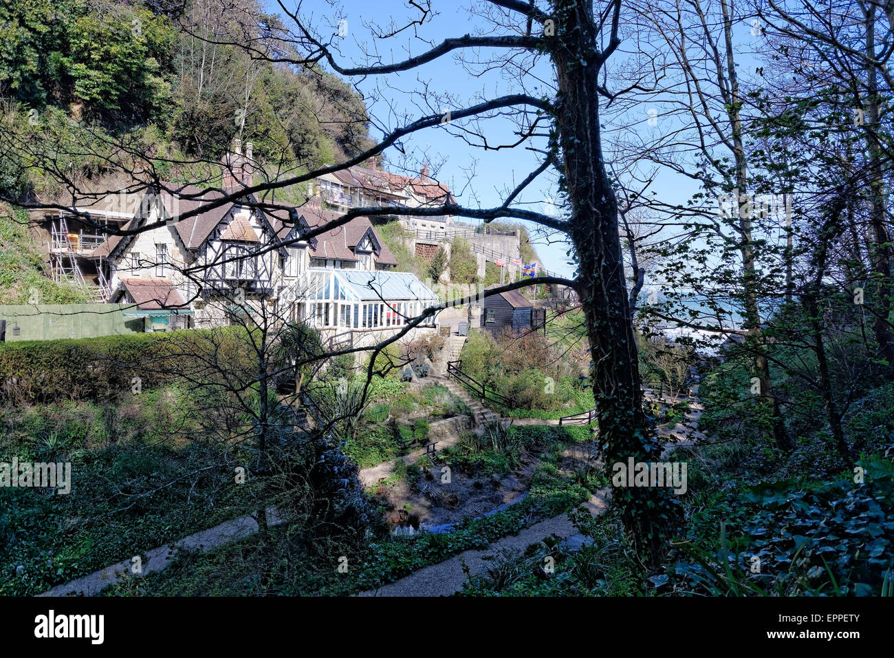Pleasant walkways punctuate the wooded valley of Shanklin Chine, Isle ...