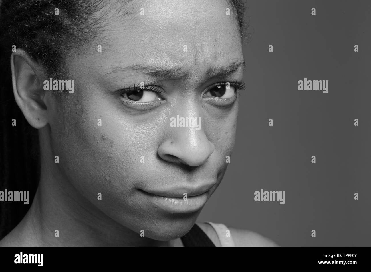 Model sadness upset worried Stock Photo - Alamy
