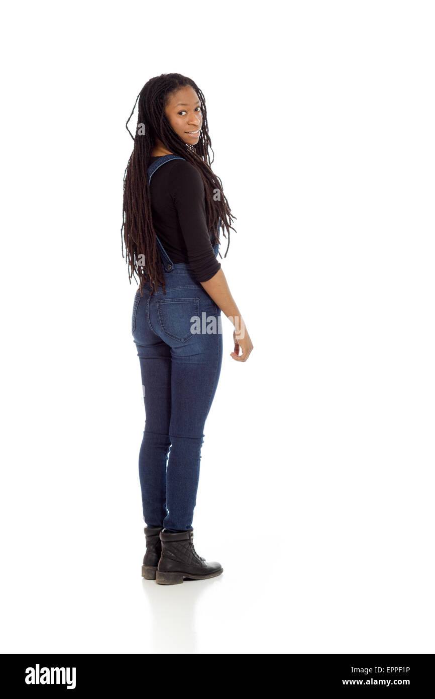 Model isolated on plain background in studio Stock Photo - Alamy