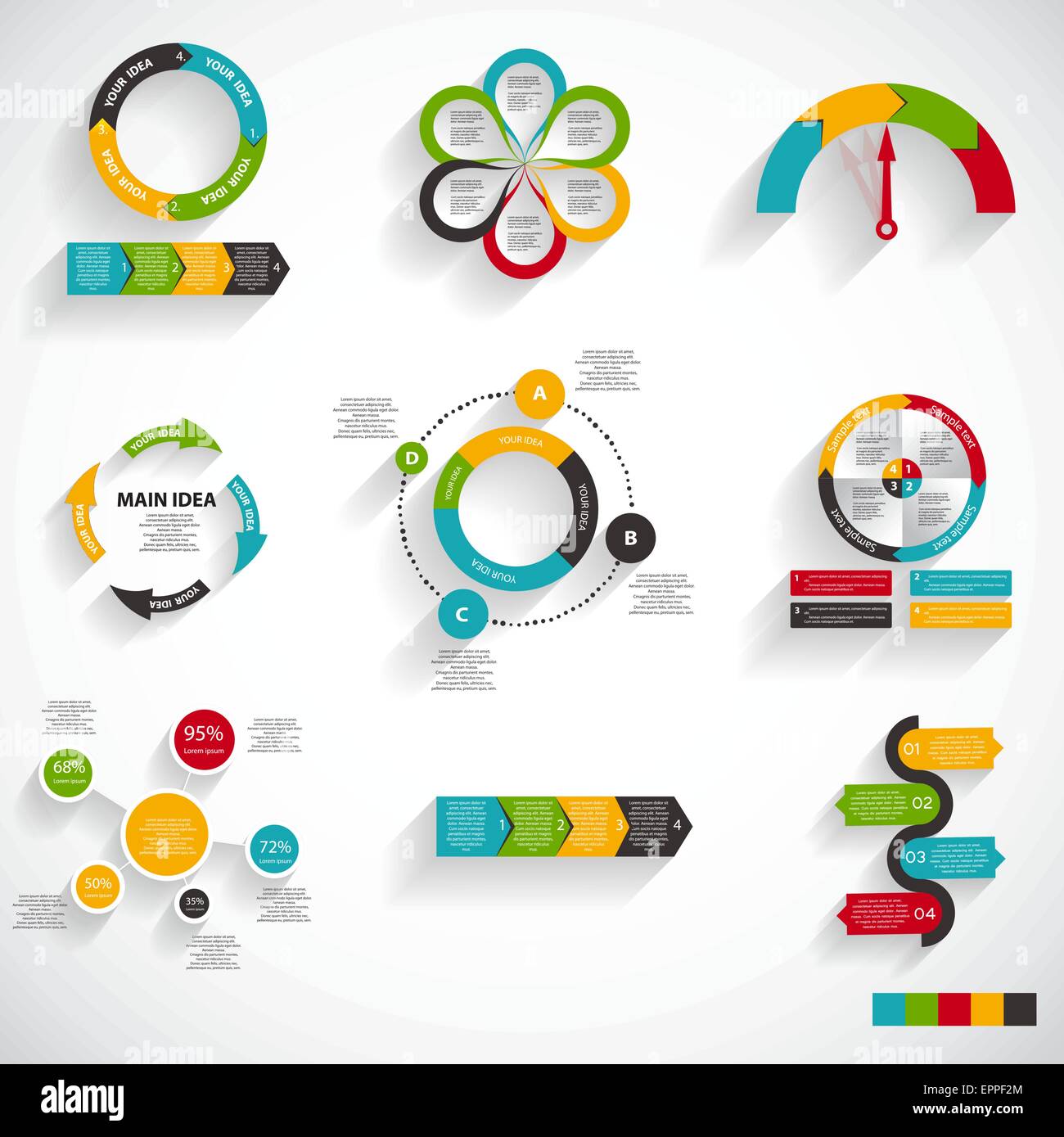 Collection of Infographic Templates for Business Vector Illustra Stock ...