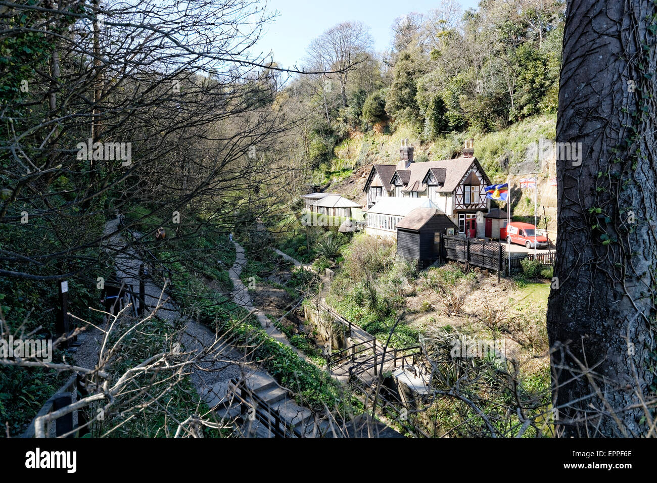 Pleasant walkways punctuate the wooded valley of Shanklin Chine, Isle ...