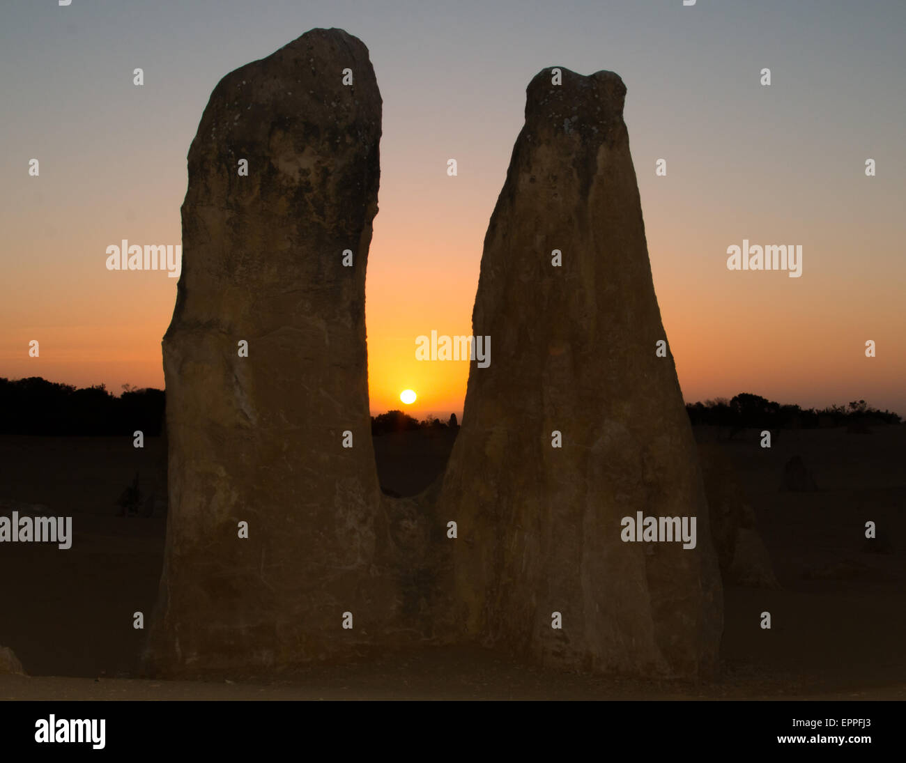 sunset at The Pinnacles, Western Australia Stock Photo - Alamy