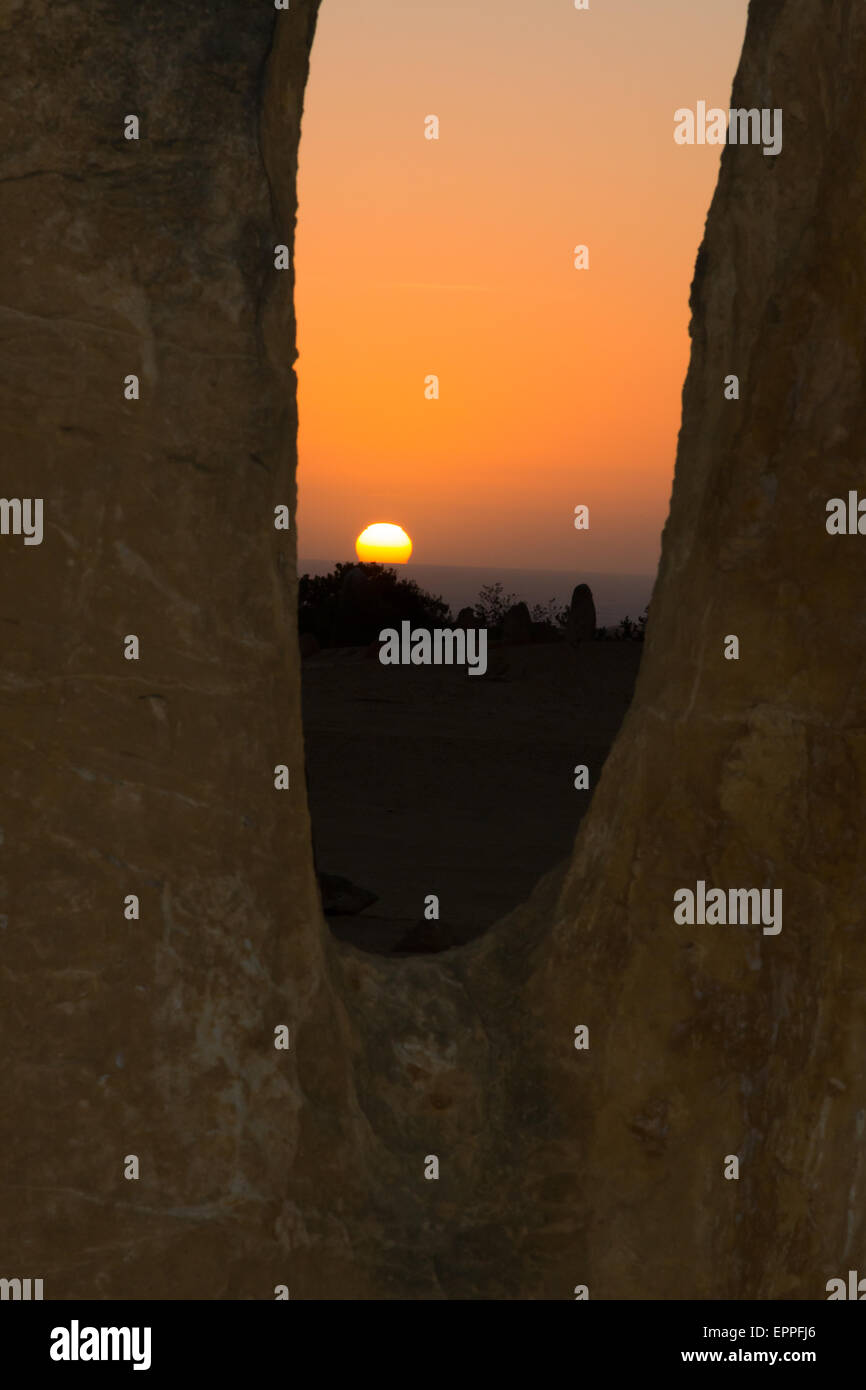 sunset at The Pinnacles, Western Australia Stock Photo - Alamy