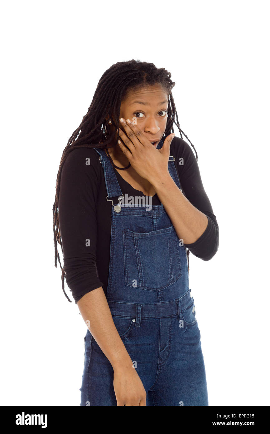 Model isolated on plain background in studio Stock Photo - Alamy