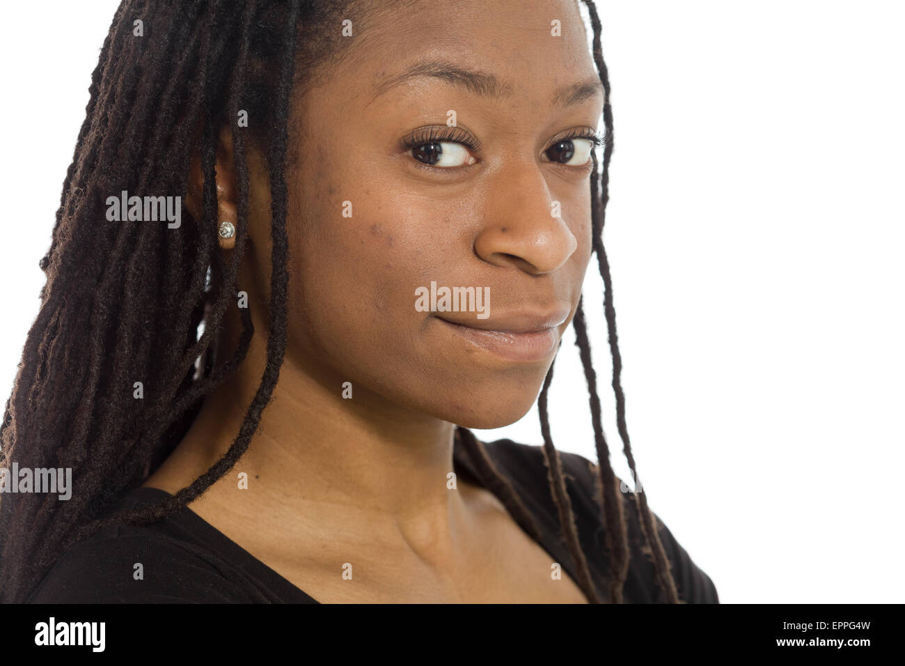 Model isolated on plain background in studio Stock Photo - Alamy