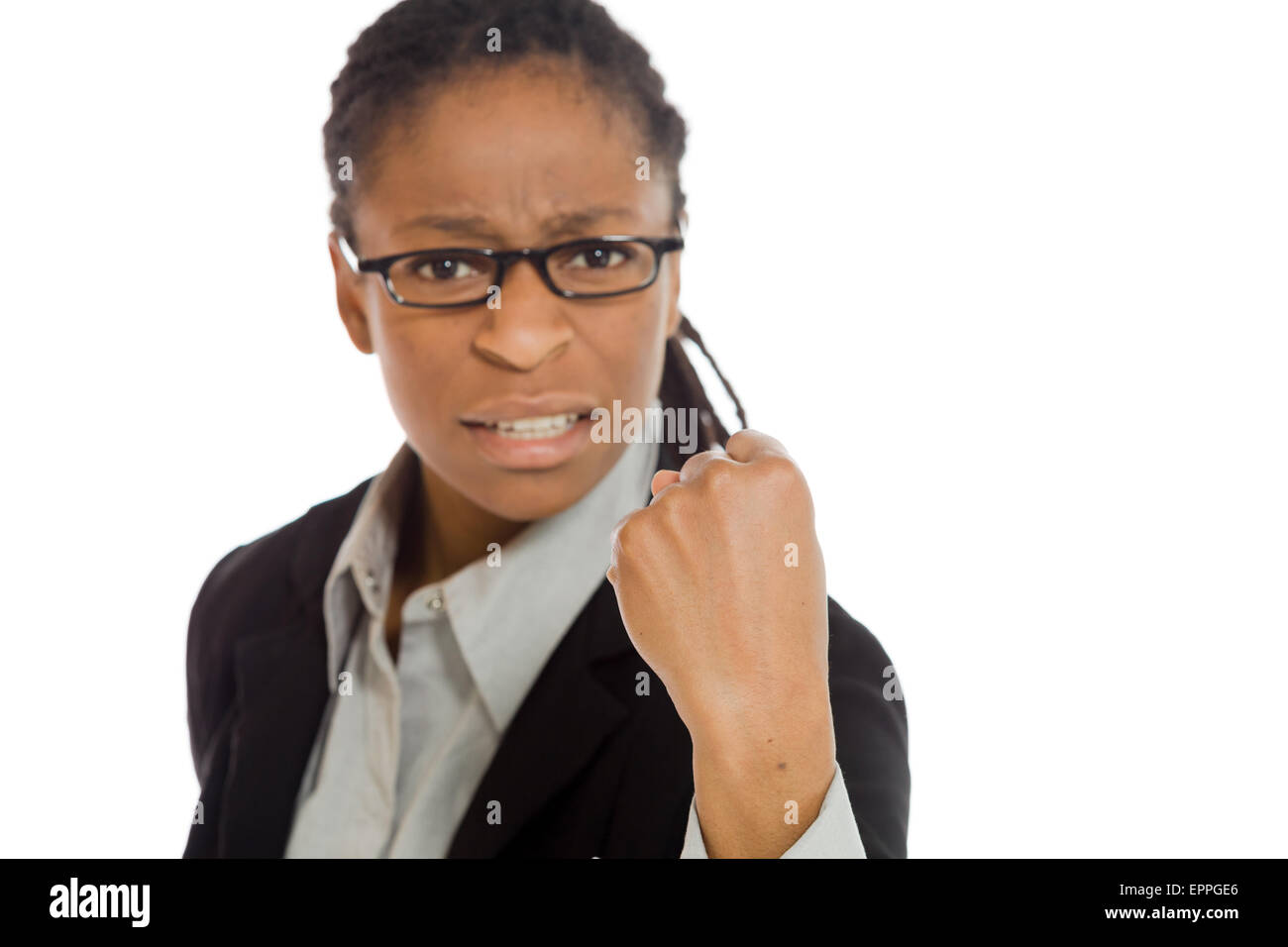 Model isolated on plain background in studio success Stock Photo - Alamy