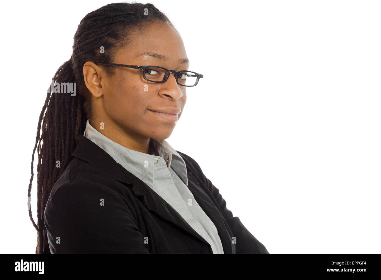 Model isolated on plain background in studio Stock Photo - Alamy
