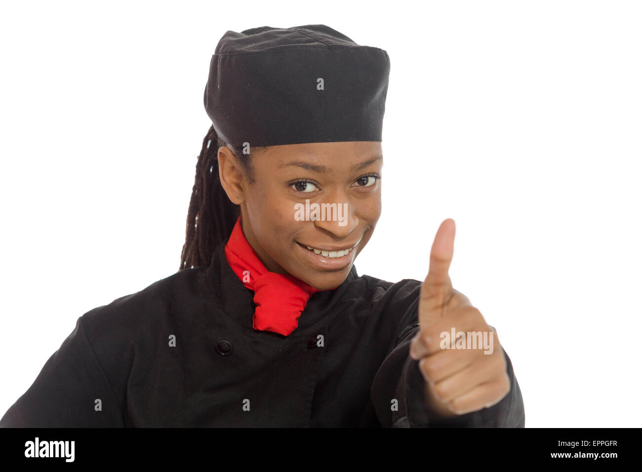 Model isolated on plain background in studio with tumbs up Stock Photo ...