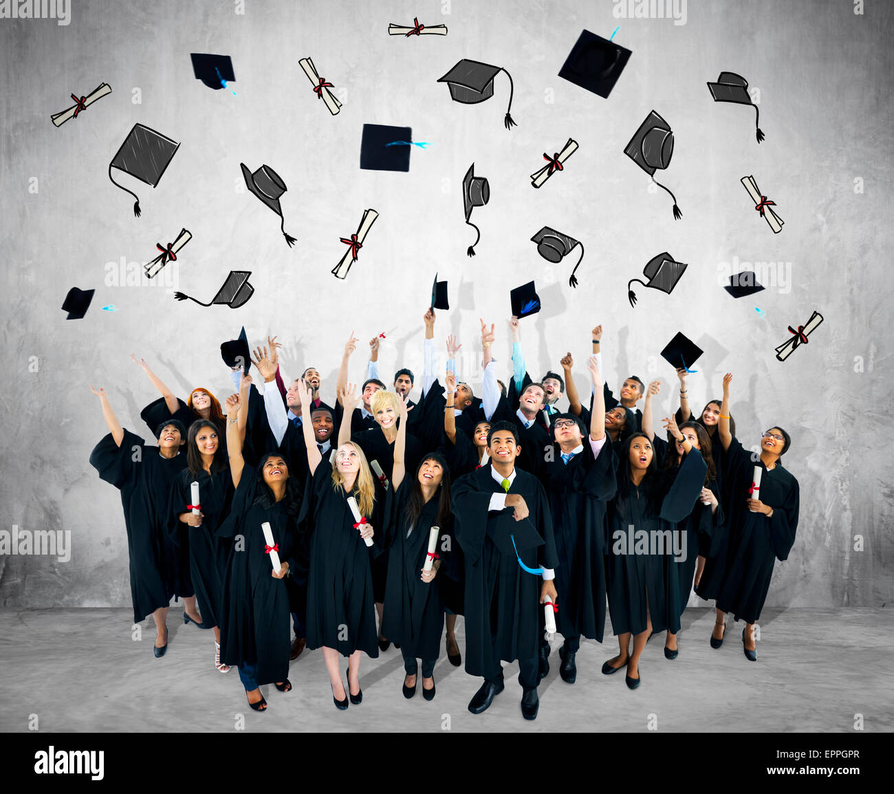 University graduation ethnic group hi-res stock photography and images ...