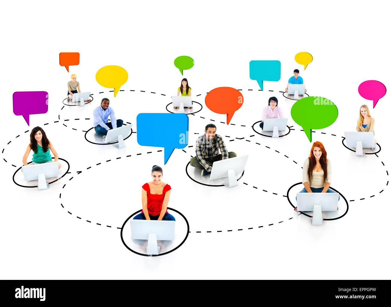 Working communication Cut Out Stock Images & Pictures - Alamy