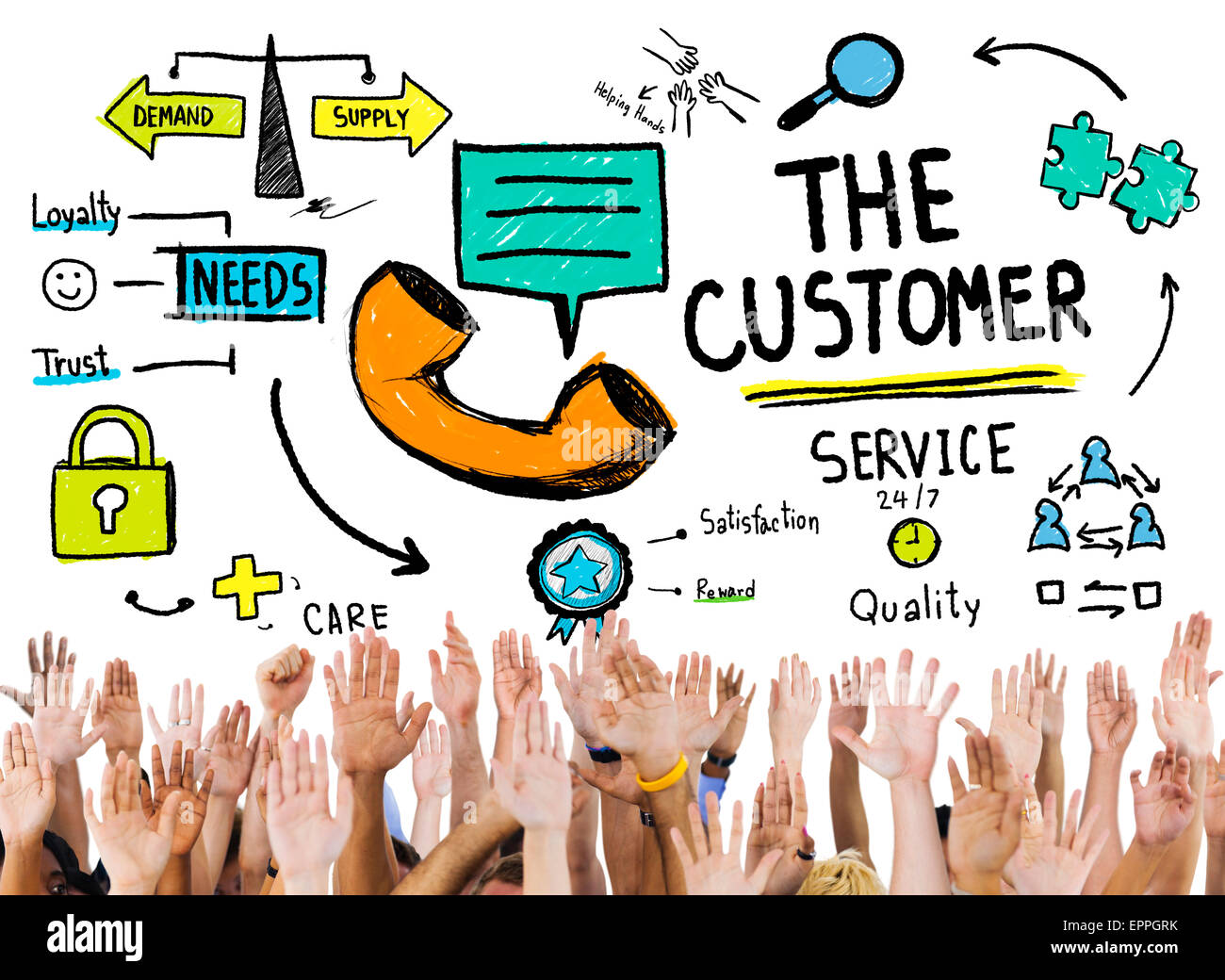 The Customer Service Target Market Support Assistance Concept Stock ...