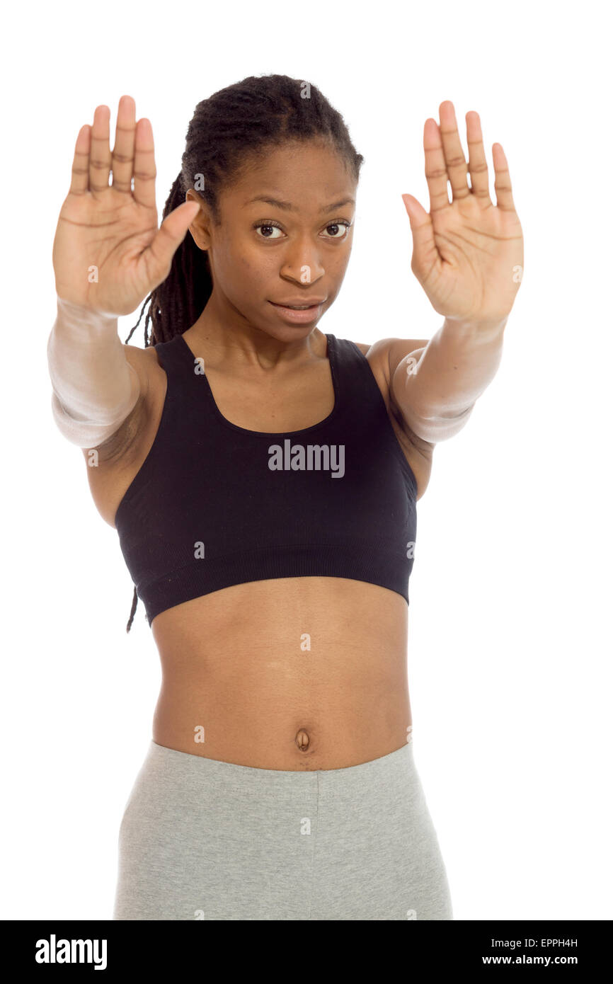 Model isolated on plain background in studio Stock Photo - Alamy