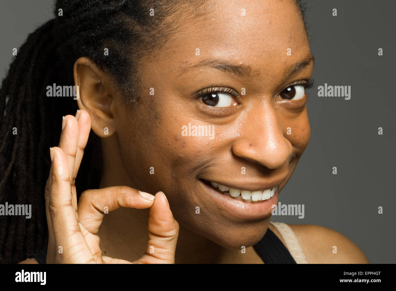 Model isolated on plain background in studio Stock Photo - Alamy