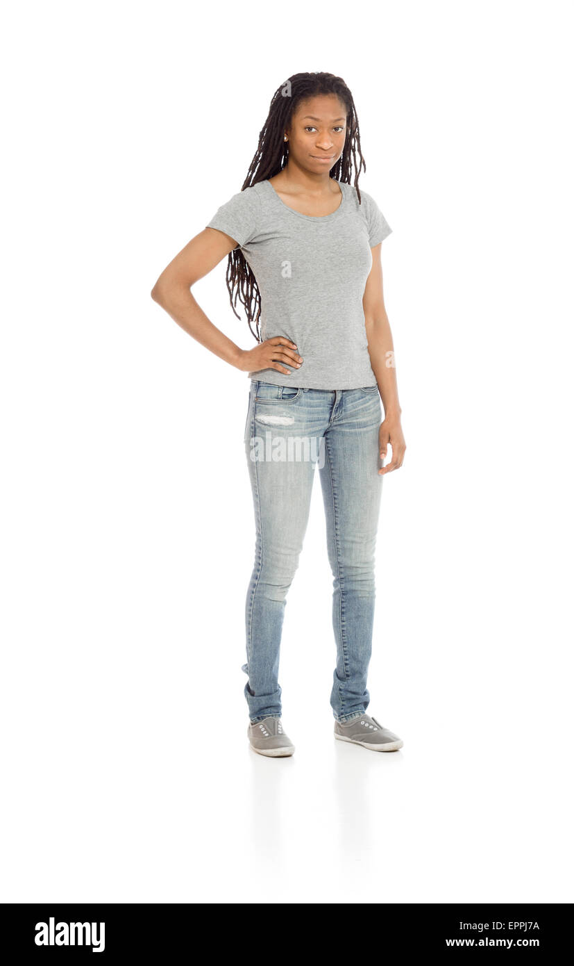 Model isolated on plain background in studio Stock Photo - Alamy