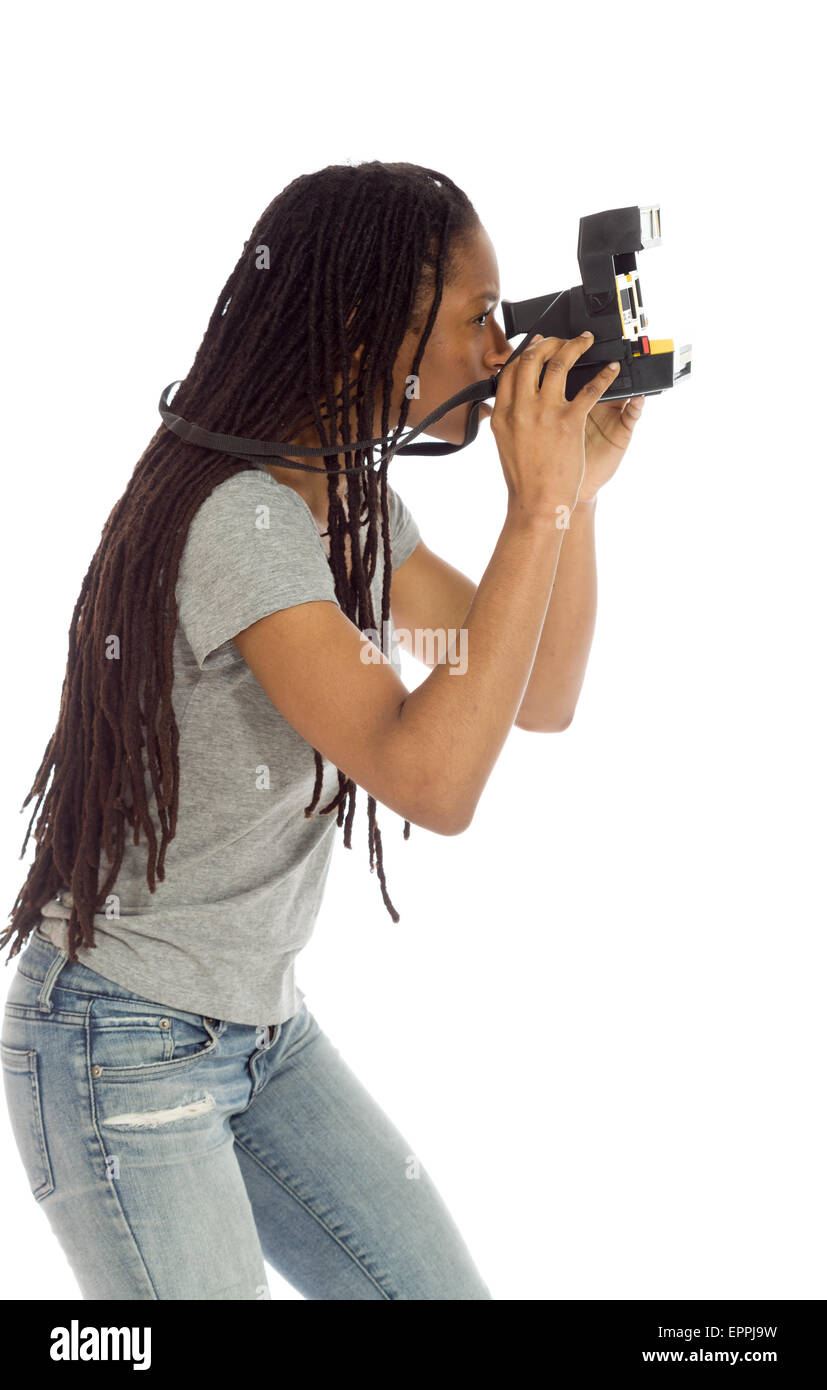 Model isolated on plain background in studio Stock Photo - Alamy