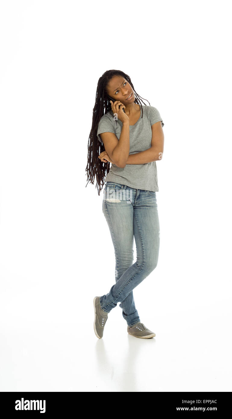 Model isolated on plain background in studio Stock Photo - Alamy