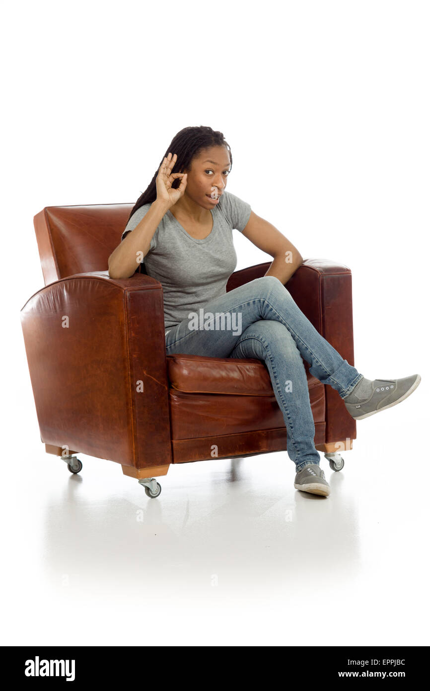Model isolated on plain background in studio Stock Photo - Alamy
