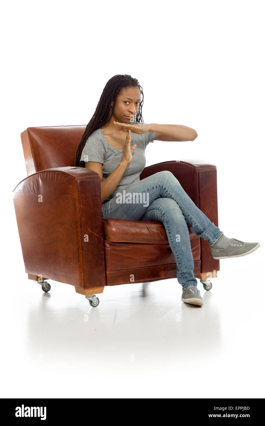Model isolated on plain background in studio Stock Photo - Alamy