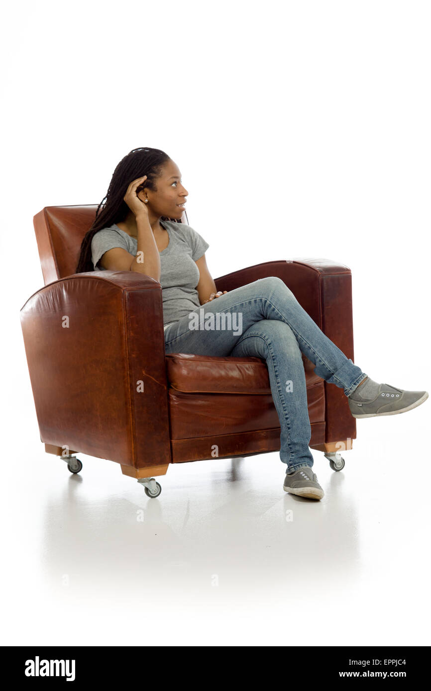 Model isolated on plain background in studio Stock Photo - Alamy