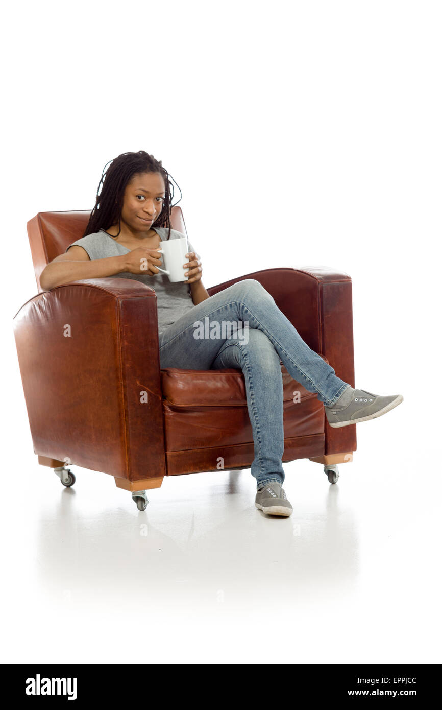 Model isolated on plain background in studio Stock Photo - Alamy