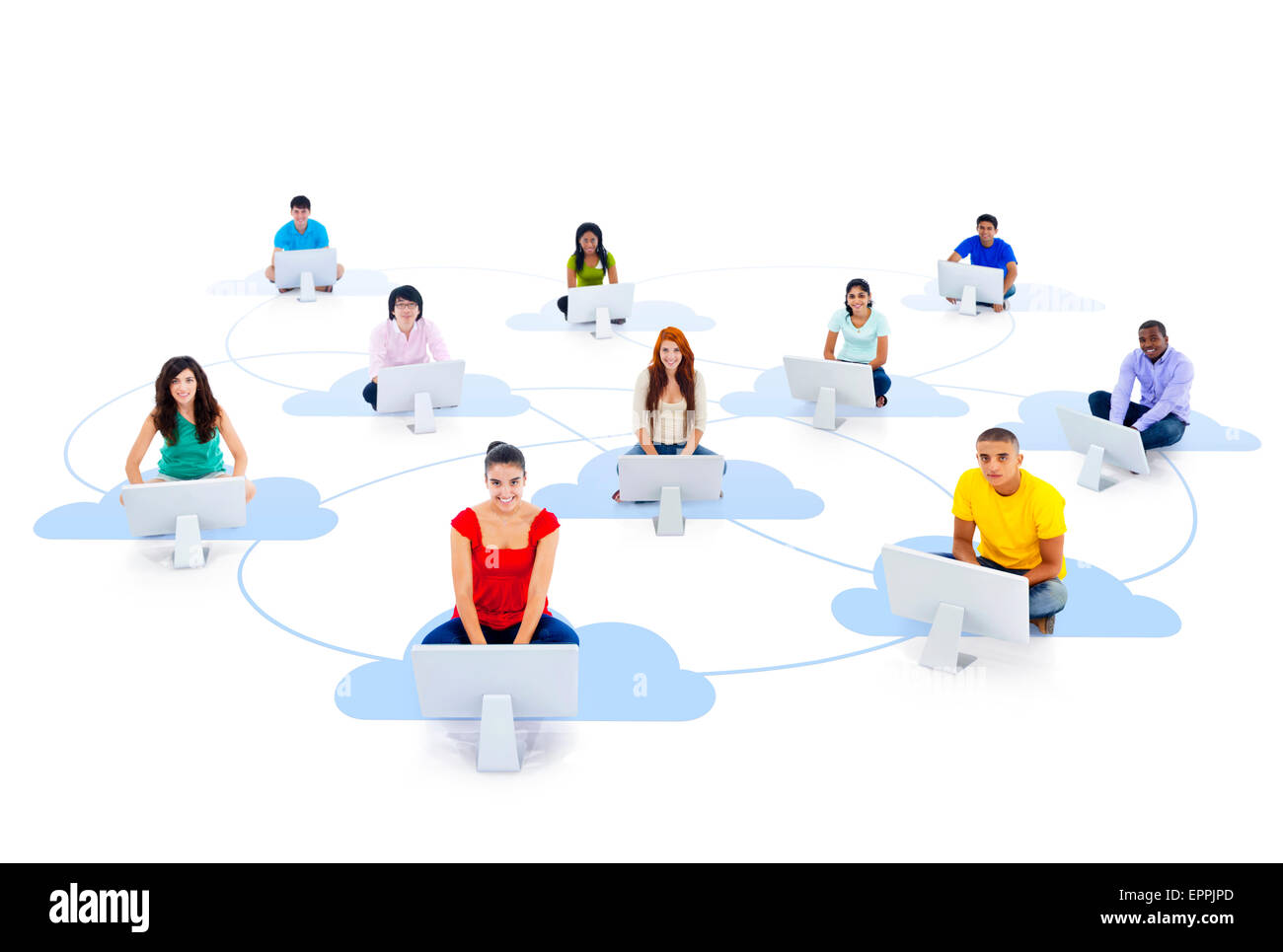 Indian students computer Cut Out Stock Images & Pictures - Alamy