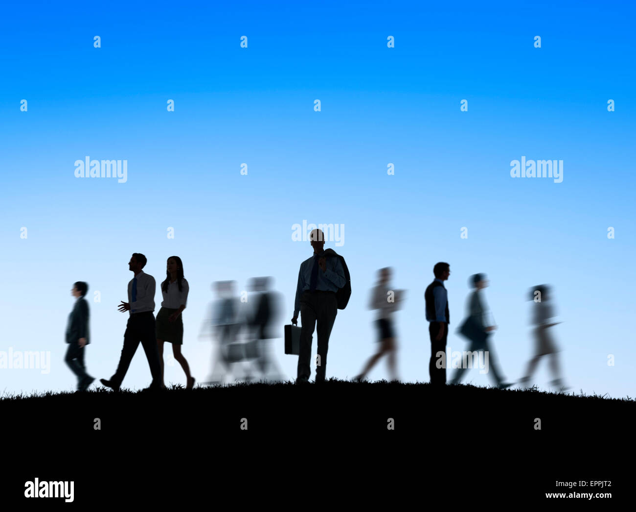 Group of business people in motion Stock Photo - Alamy
