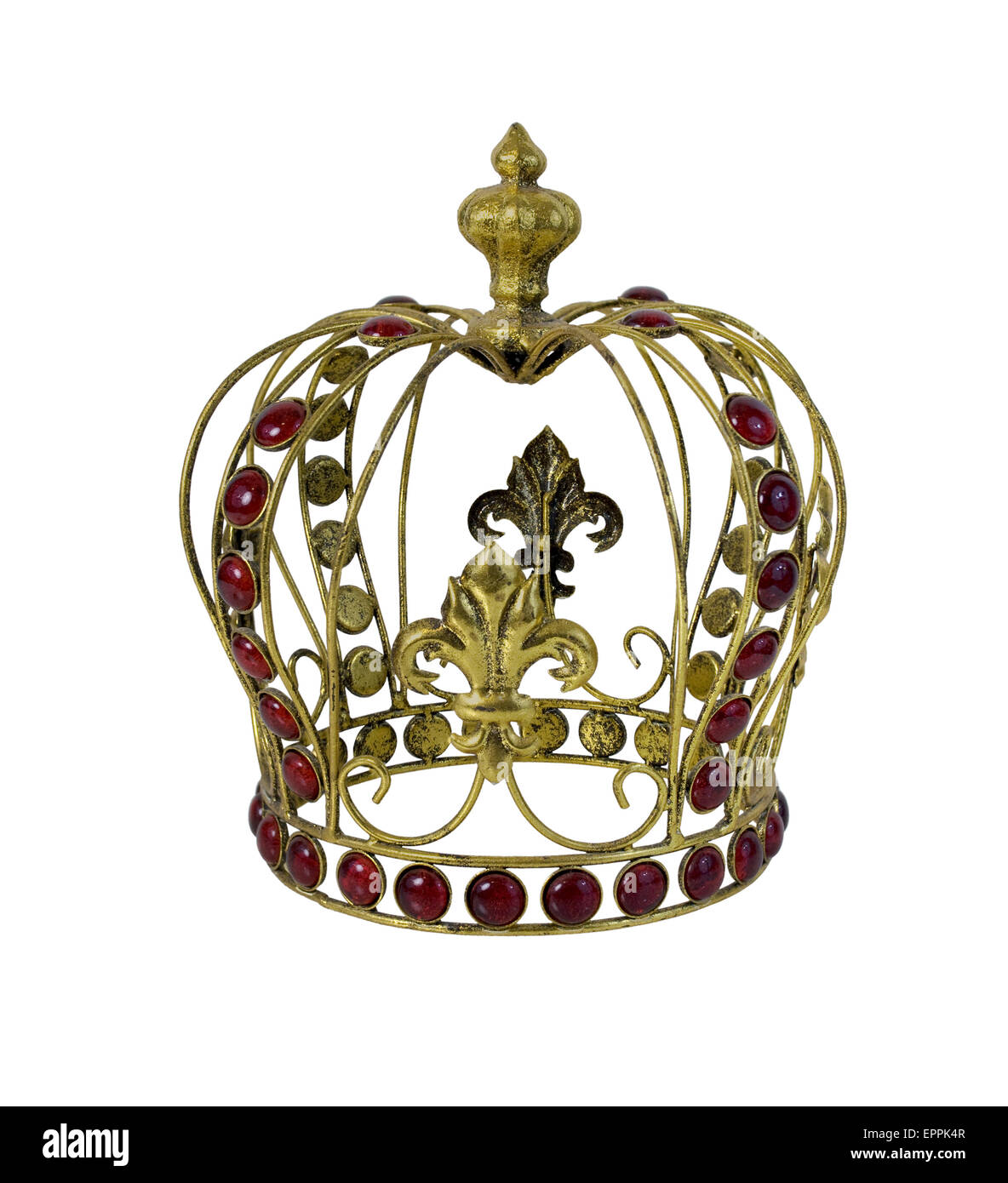 Red Gem Embellished Golden Crown - path included Stock Photo - Alamy