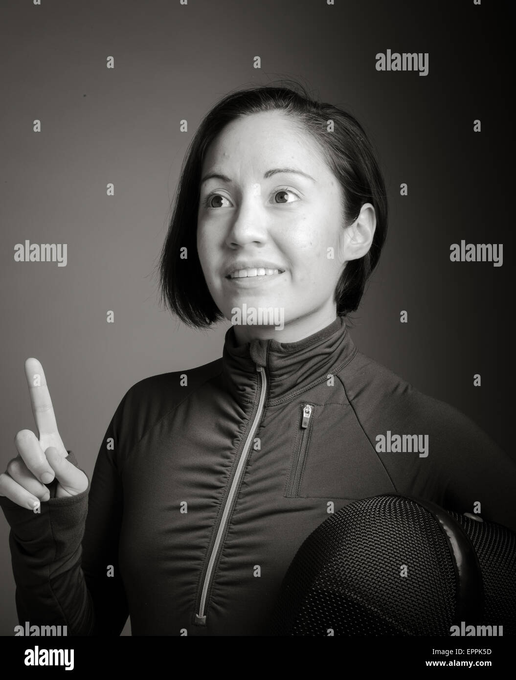 Woman pointing finger object hi-res stock photography and images - Alamy