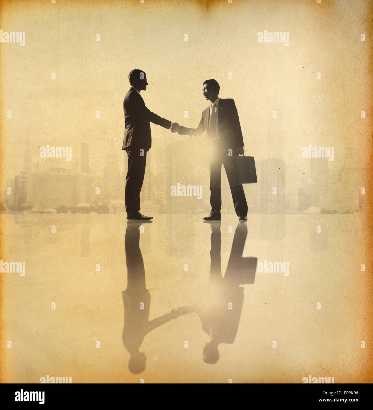 Old fashioned business Handshake in the city Stock Photo - Alamy
