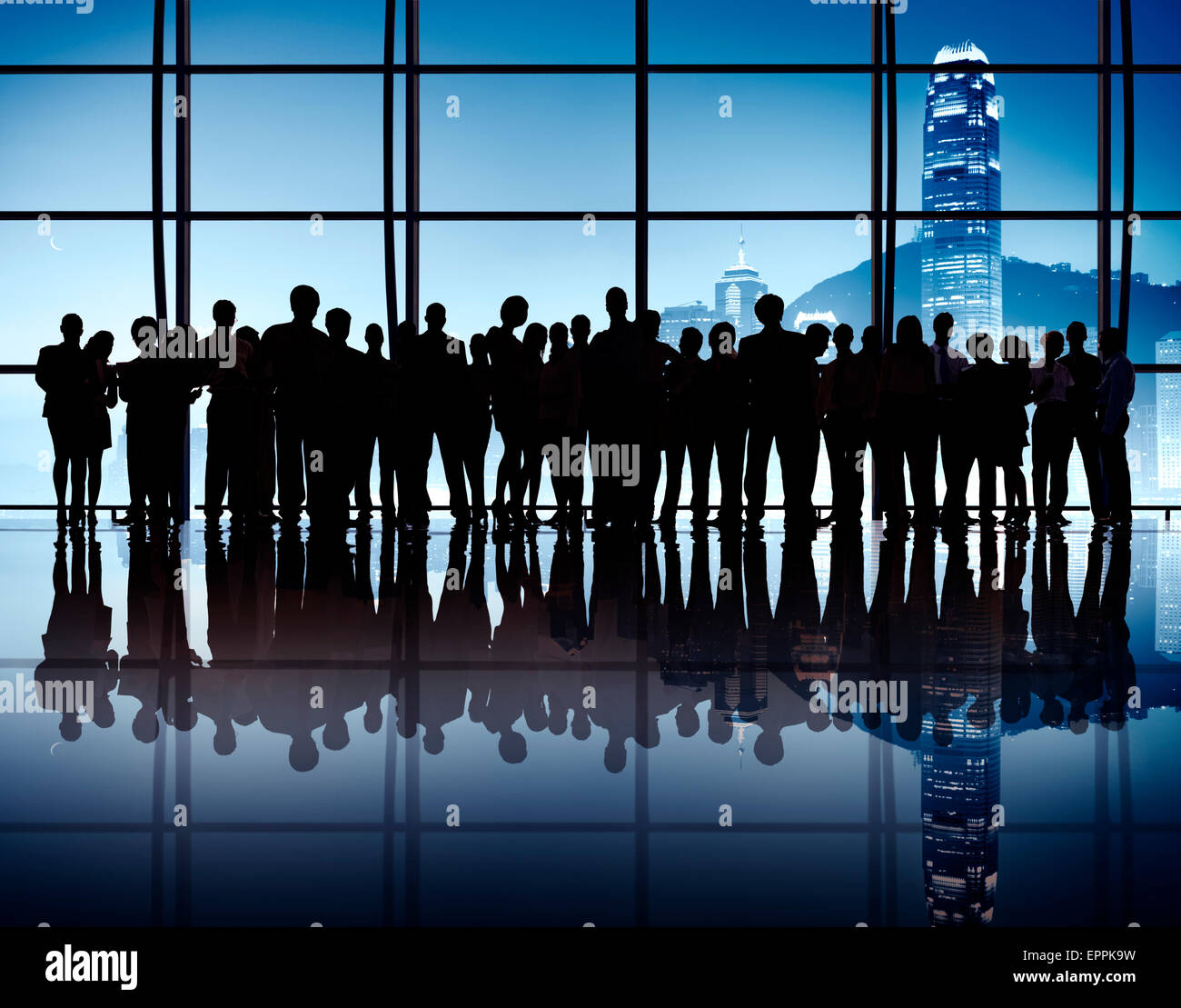 Large Group of Business People Gathered in the Office Stock Photo - Alamy