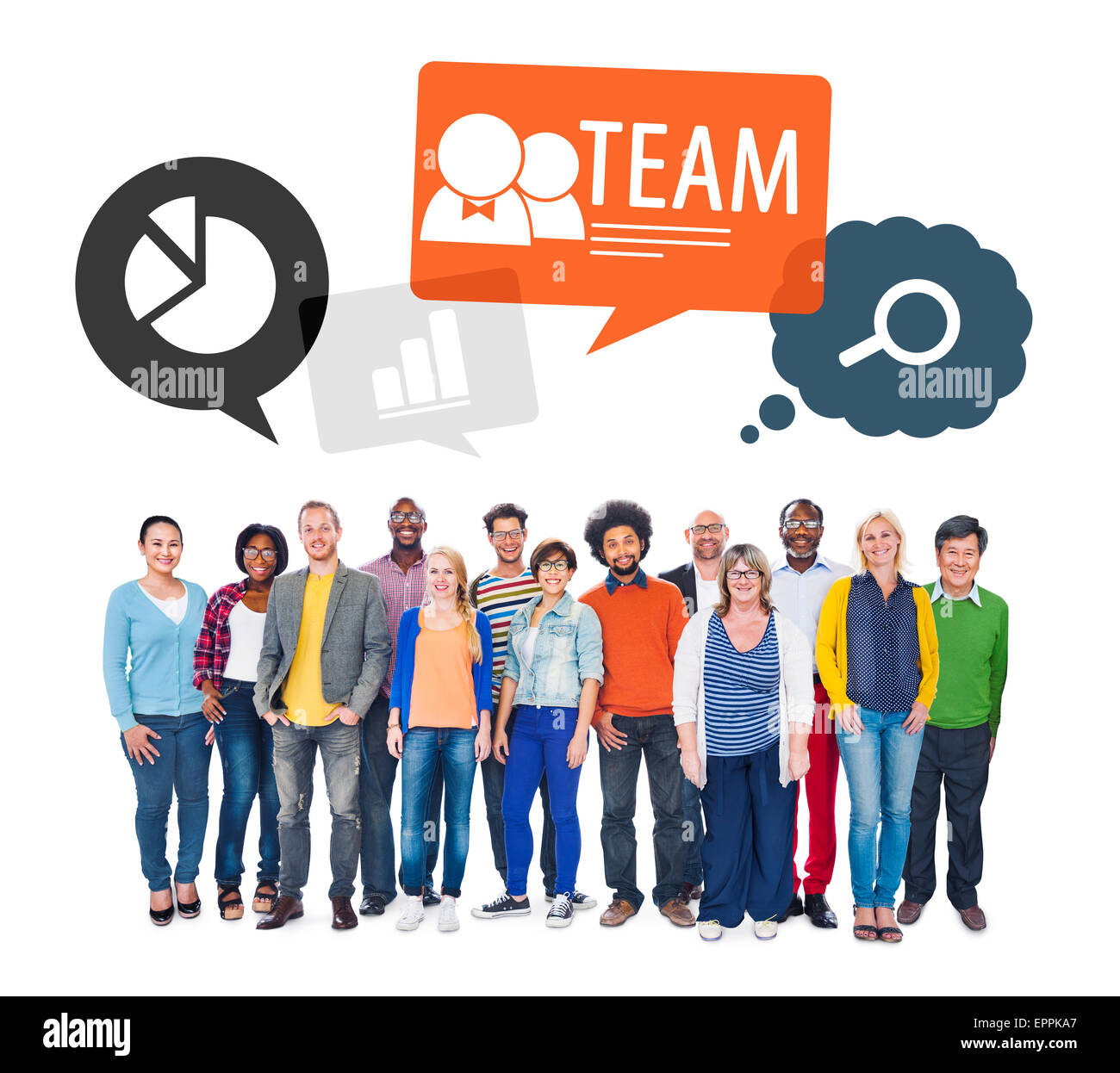Team of Diverse Multiethnic Colorful People Stock Photo - Alamy