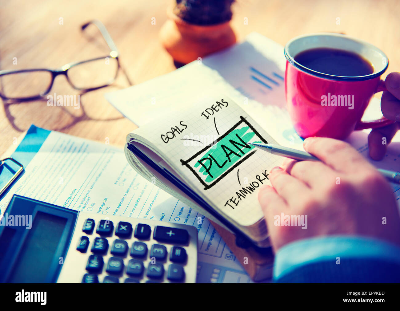 Businessman Writing Plan Goals Vision Concept Stock Photo - Alamy