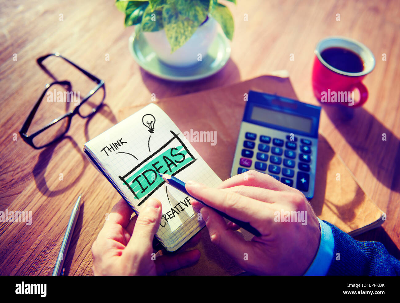Businessman Writing Ideas Creative Think Concept Stock Photo - Alamy