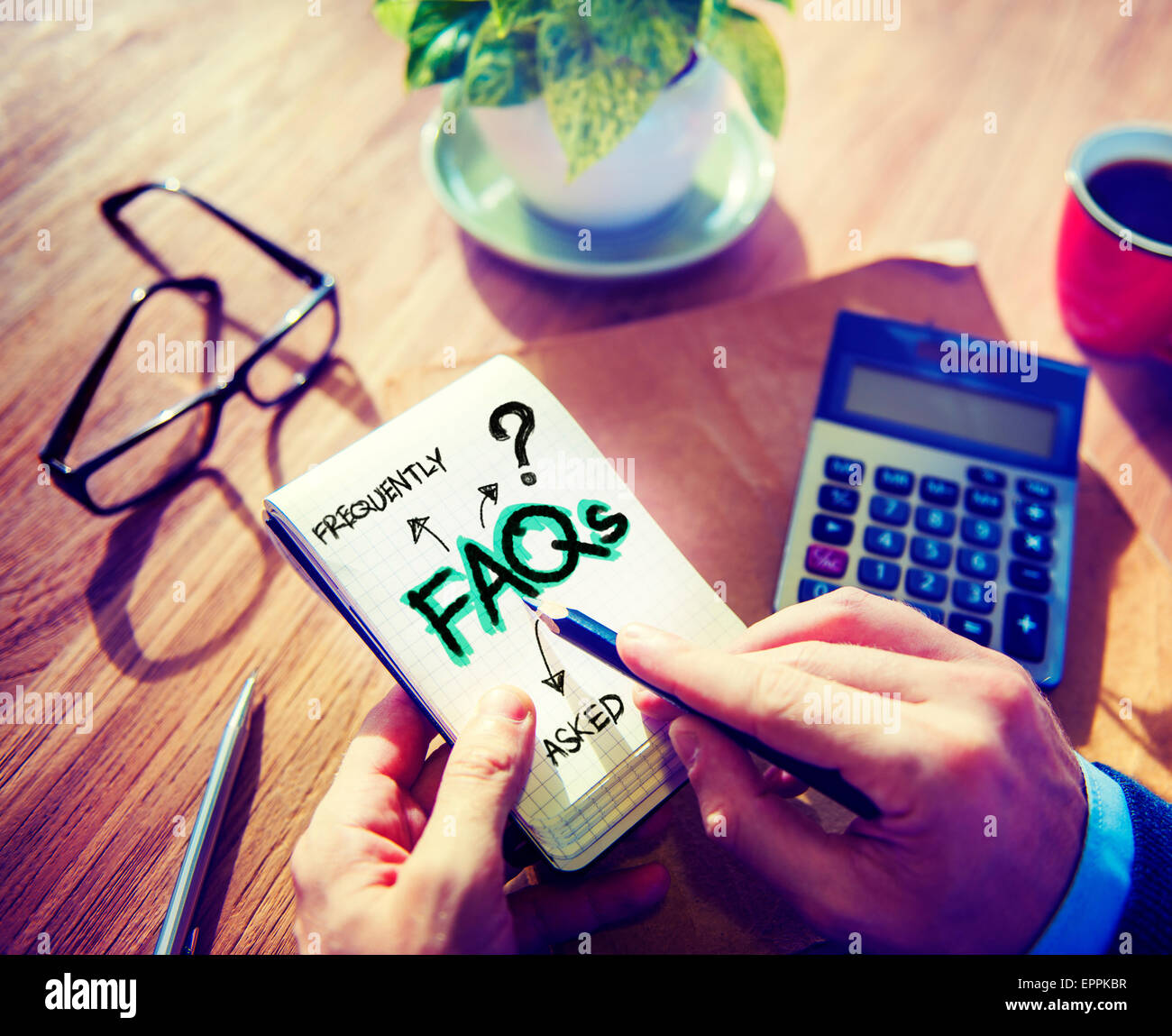 Digital Online FAQs Community Office Working Concept Stock Photo - Alamy
