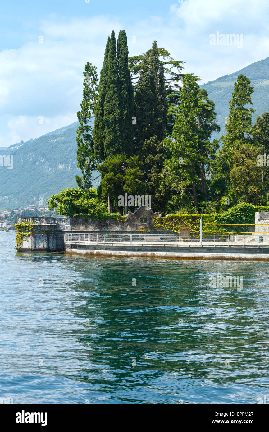 Lake Como (Italy) shore summer view from ship board Stock Photo - Alamy